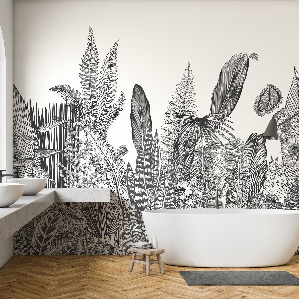 Papermint Botanic Wall Mural | Designer Wall Murals | Veer Decor