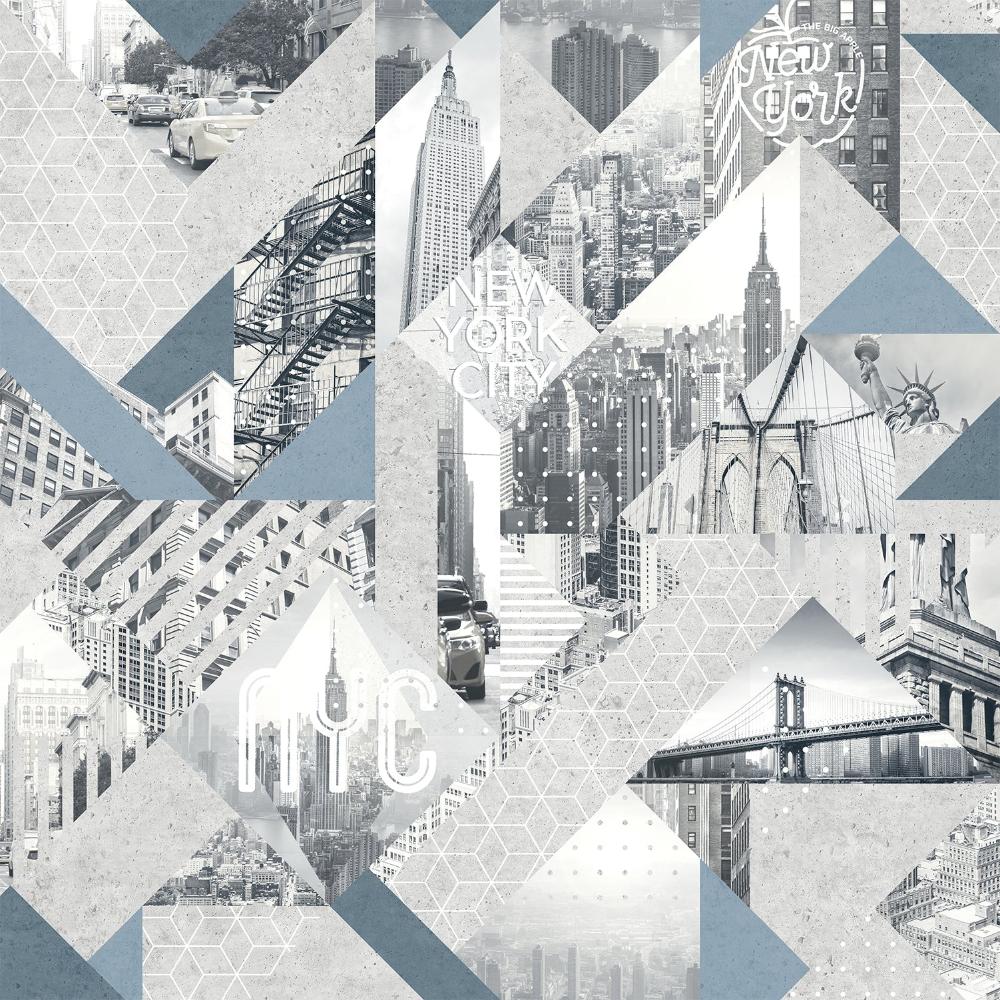 Urban Geo Collage Wallpaper | Designer Wallpaper | Veer Decor