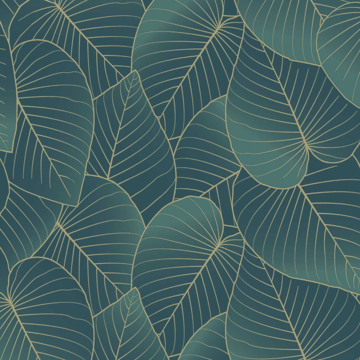 Graphic Leaves Wallpaper | Removable Designer Wallpaper | Veer Decor