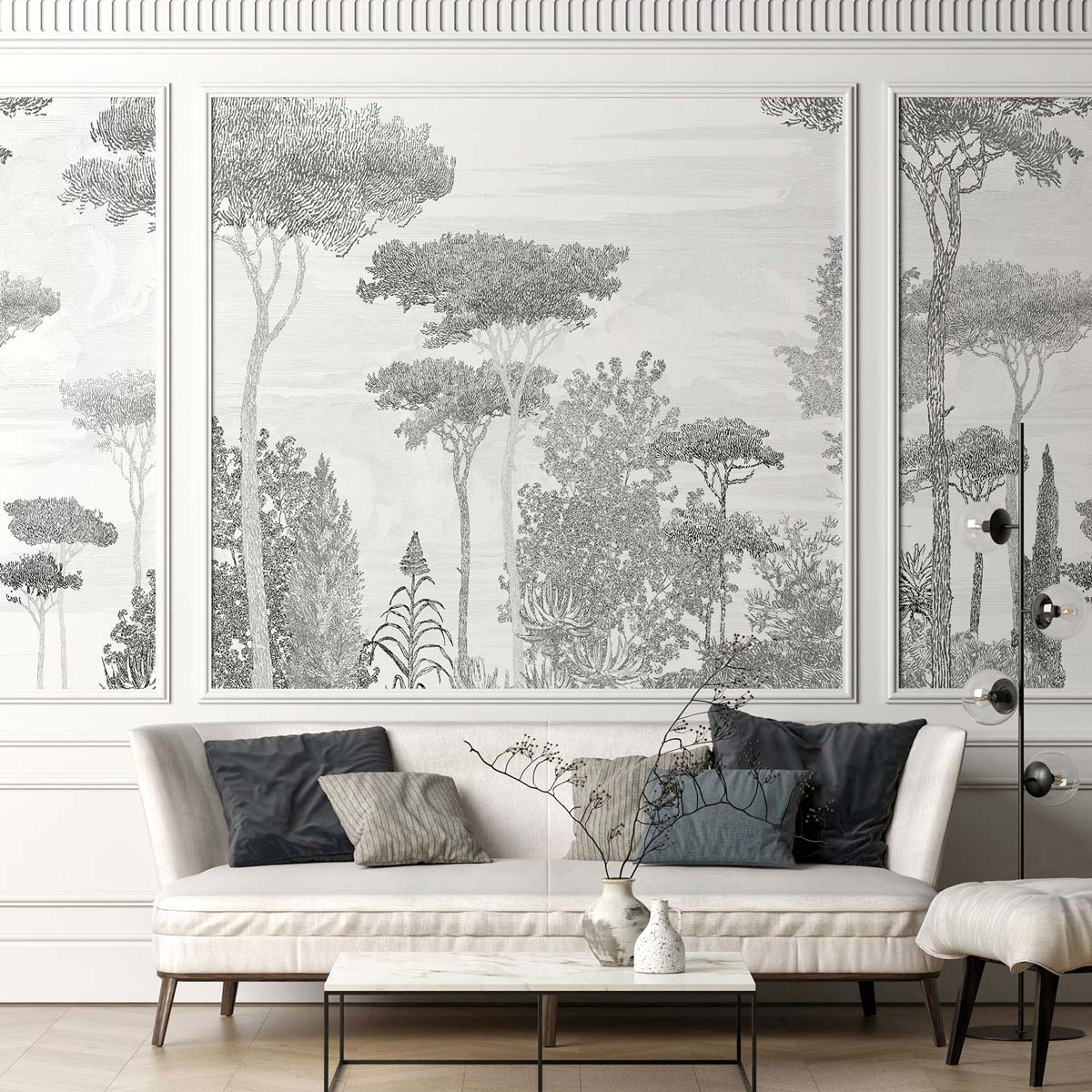 Pine Forest Wall Mural | Designer Wall Murals | Veer Decor