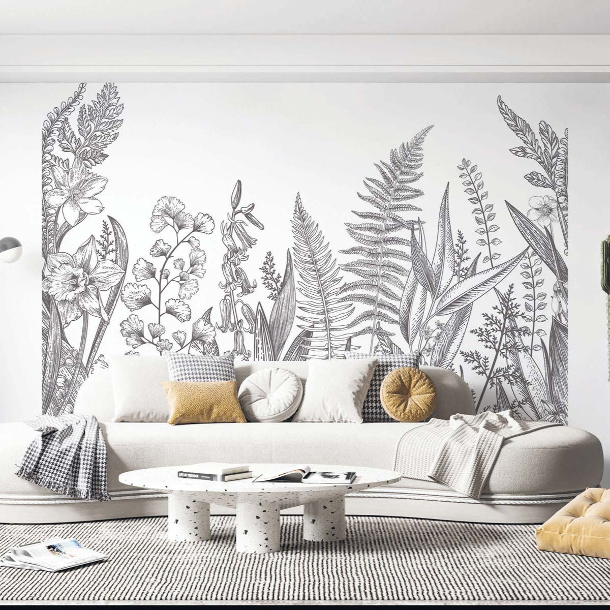Garden Line Wall Mural | Designer Wall Murals | Veer Decor